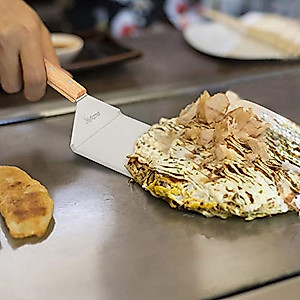 Skyflame Stainless Steel Griddle Spatula - Griddle Accessories 6 x 5 in Hamburger Turner Scraper with Cutting Edge, Great for Pancake Flipper, BBQ Grill and Flat Top Griddle (1)