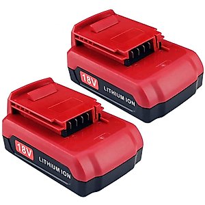 2 Pack 3.0Ah PC18BLX 18V Replacement Battery for Porter Cable 18V Battery PC18BL PC18B-2 Compatible with Porter Cable 18V Lithium Battery PC18BLEX PCC489N PC188 Power Tools (Red)