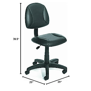 Boss Office Products Posture Task Chair, No Arms, Black