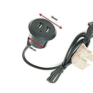 Powered USB Hub Socket Recessed USB Power Outlet Power Gromment 2 USB 2.1A Mounted into Bed Desk Table