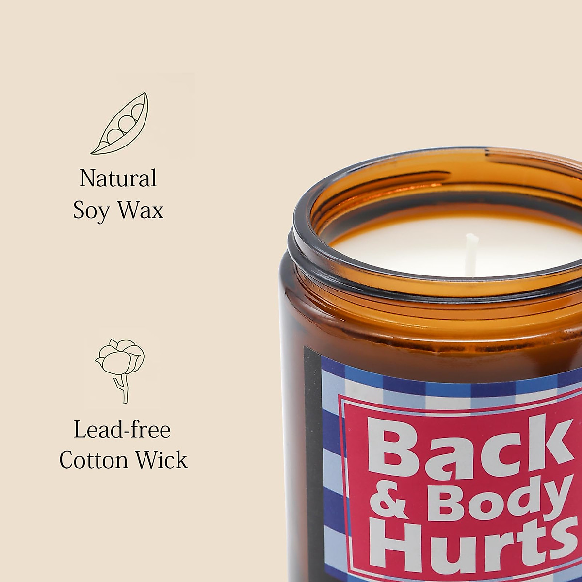 Birthday Gifts for Men Women, Best Friend Birthday Gifts Ideas, Funny Happy Birthday Candle- Back and Body Hurts Candle