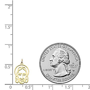 The Black Bow 14k Yellow Gold Face of Jesus Small Silhouette Pendant - 14mm x 9mm