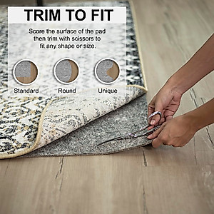 Mohawk Home 3' x 12' Non Slip Rug Pad Gripper 1/4 Thick Dual Surface Felt + Rubber Gripper - Safe for All Floors, Brown