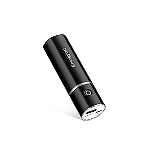 EnergyQC Slim 2 Portable Charger,Ultra-Compact 5000mAh Power Bank External Battery Compatible with iPhone,Samsung Galaxy,Airpods and More-Black