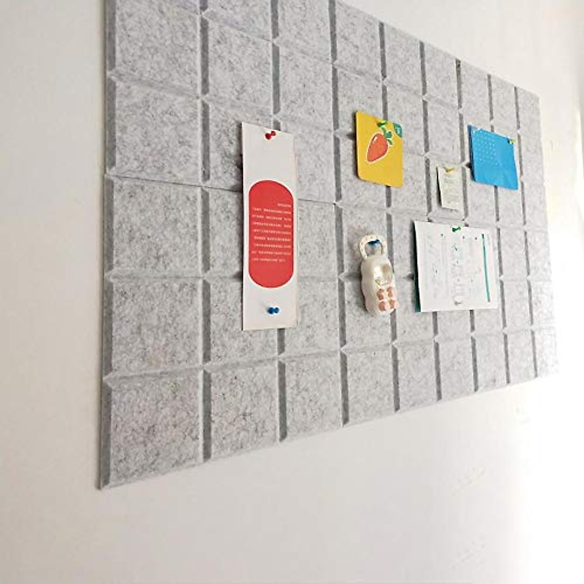 Felt Tile Board Square Push Pin Board for Wall Decor Self Adhesive Wall ...