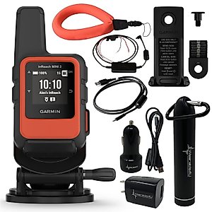 Wearable4U - Garmin inReach Mini 2 Marine Bundle, Compact Satellite Communicator, Portable Boating Handheld with Power Bundle