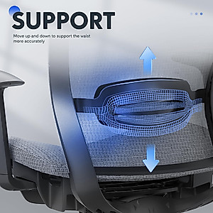 FLEXISPOT OC3B Ergonomic Executive Mesh Office Chair Swivel Height Adjustable Seat Headrest Armrest Lumbar Support Caster Wheels Task Chair Gray Mesh Seat Computer Office Desk Chair