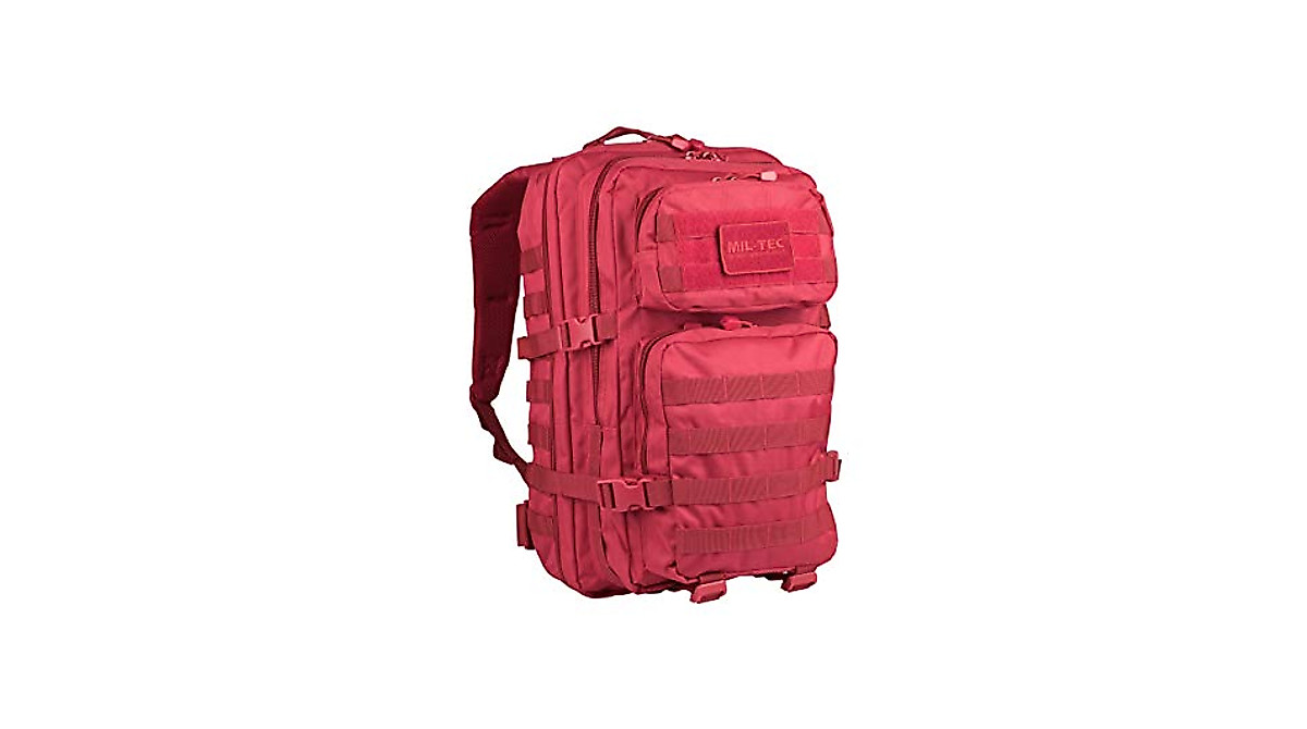 Mil-Tec 36L MOLLE Assault Pack in Signals Red - Durable Tactical Backpack