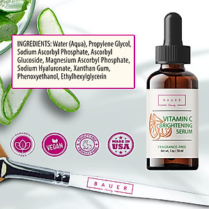 Bauer Beauty Vitamin C Face Serum Improves Skin Brightness, Fine Lines, Anti-Aging Skin Repair, Brighten Dark Spots And Reduce wrinkles