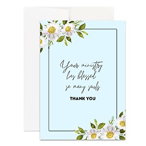 Simply Uncaged Christian Gifts Ministry Appreciation 5x7Inch Card for Pastor, Minister, Church Staff, Volunteers, Ministry Appreciation Gift Card for Ministers (Single Card)