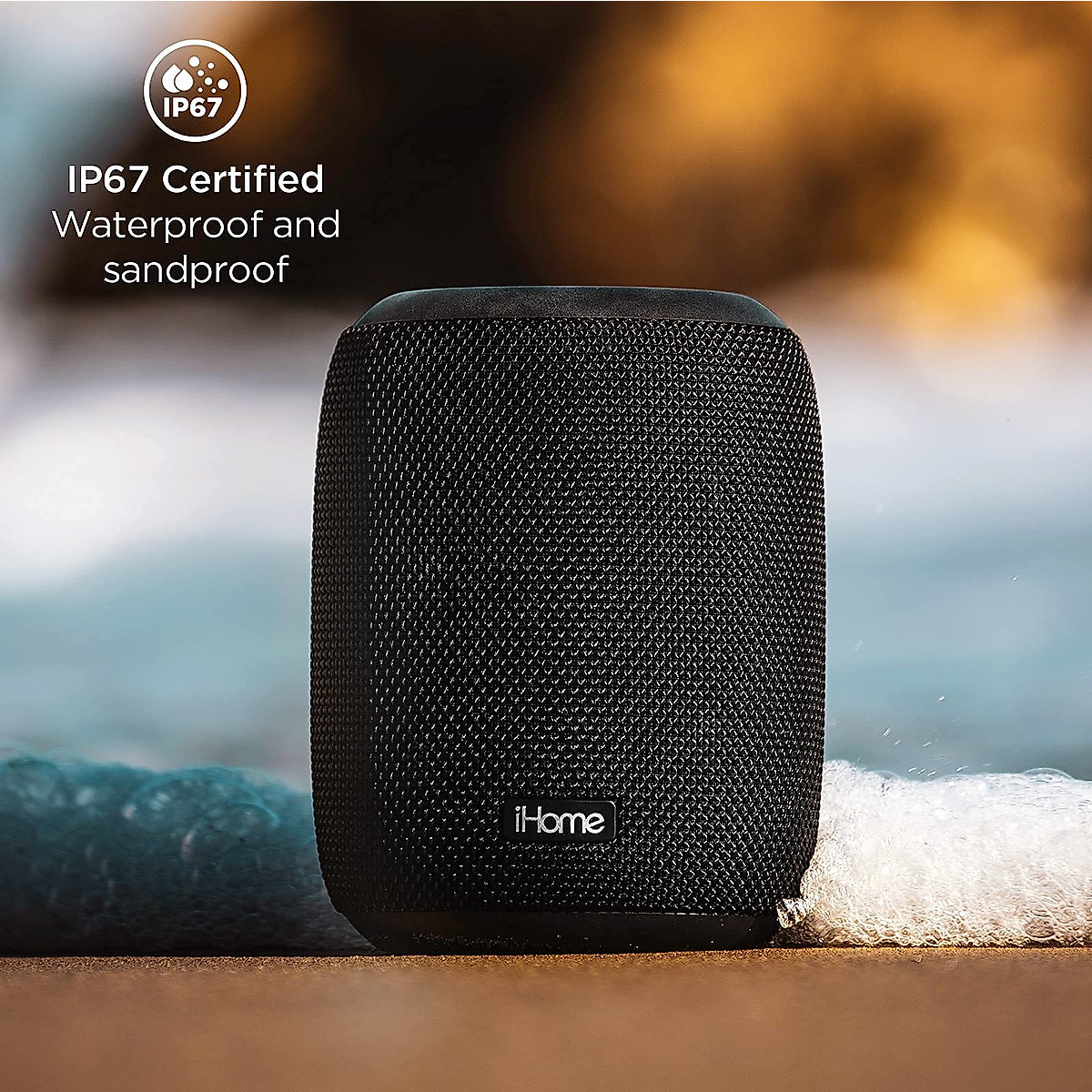 iHome Waterproof Bluetooth Speaker with Long Lasting Rechargeable Battery, Portable Speaker for Indoor and Outdoor Use