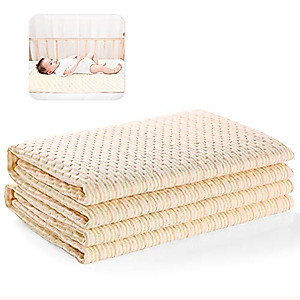 Waterproof Baby Bed Pad Maveek 47.2'' x 27.6'' Baby Organic Mattress Pad Bamboo Blanket Toddler Bed Sheet Protector Reusable High Absorbent Mattress Protector Baby Diaper Changing Pad