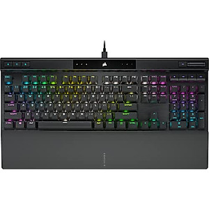Corsair K70 PRO RGB Optical-Mechanical Gaming Keyboard - OPX Linear Switches, PBT Double-Shot Keycaps, 8,000Hz Hyper-Polling, Magnetic Soft-Touch Palm Rest - NA Layout, QWERTY - Black