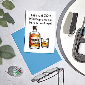 Huxters Birthday Cards for Men – Funny Dad Birthday Cards – Whiskey Old Man Birthday Card – Grandad Happy Birthday Cards – Bourbon Husband Birthday Card - A5 Birthday Card