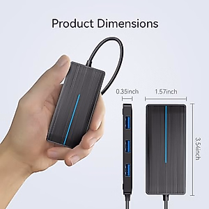 GARMESE USB 3.0 Hub, 5-in-1 USB Hub Splitter USB A Hub with Micro-SD/SD Card Reader and 3 USB 3.0 Ports for Laptop, iMac, MacBook Pro 2015/2016, Google Chromebook and More