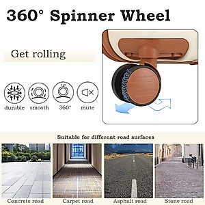 Somago- Hardshell Lightweight ABS Travel Luggage 20’’+24’’+28’’ Sets Suitcase with TSA Lock& 8 silent Swivel Wheels, Diamond Pattern Surface and YKK Zipper With 2 pcs Bags (Beige)