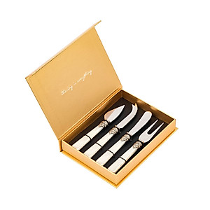 CATHYLIN REVERIE Collection Wedding Cake Knife and Server Set and 4-Piece Cheese Tool Set