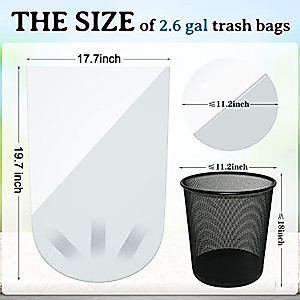 Glenmal 1000 Counts 2.6 Gallon Trash Bags Compostable Small Garbage Bags Bathroom Trash Bags Unscented Wastebasket Bags Trash Can Liners for Office Kitchen Bedroom (White)