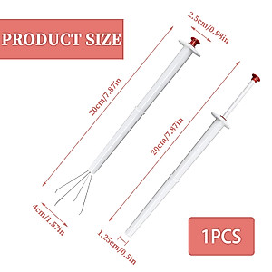 BELEFU 1 Pcs Pickle Grabber Tool Stainless Steel and Plastic, 7.87 Inch Olive Pepper Pickle Picker, Deluxe Pickle Pincher, Retractable Pickle Fork Claw for Jar Kitchen Food White