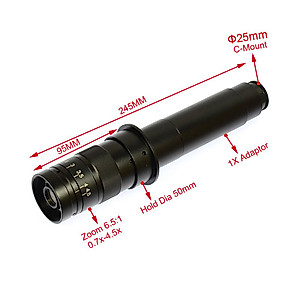 Monocular Max 300x Zoom C-Mount Glass Lens Adapter F/Industry Digital Microscope Camera Objective