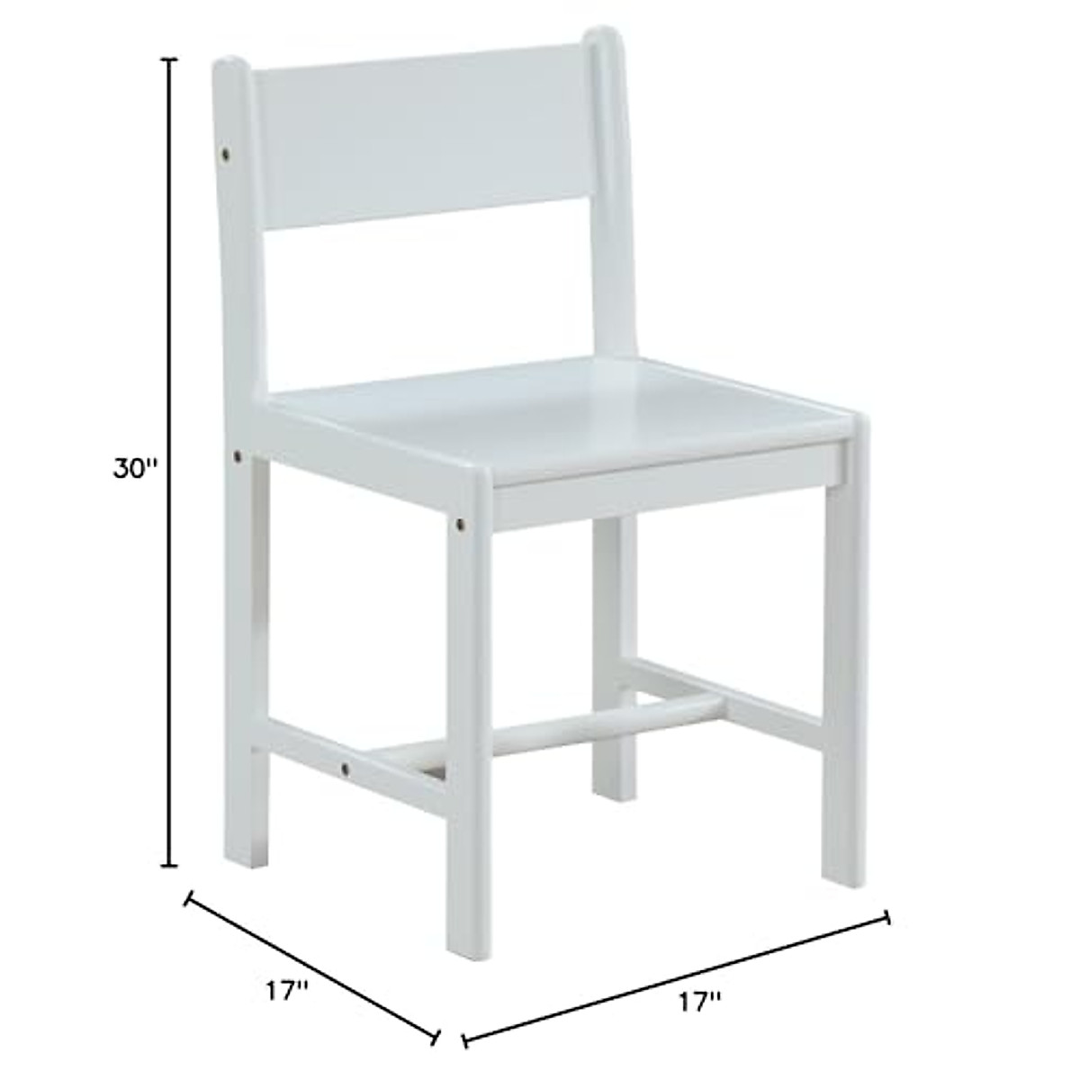 Wycian Patio Dining Chairs, Chair Seat 1PC White Solid Wood Capacity 300LB 17.00" L 17.00" W 30.00" H Living Room Bedroom Dining Rooms Garden Small Patio Chair
