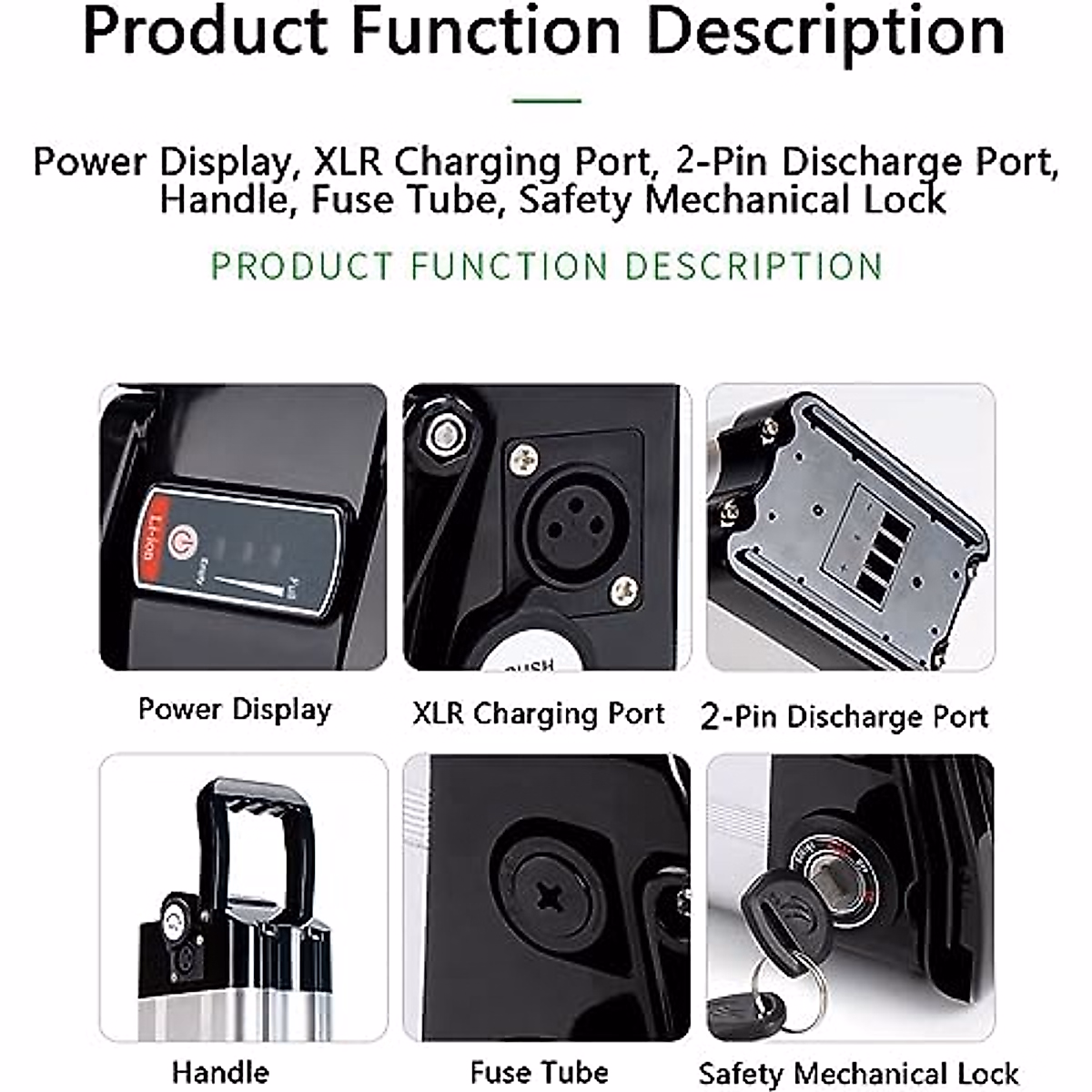 NURCIX E-Bike Pedelec Battery 36V 15.6Ah 577Wh, Suitable for 36V 250W/350W/500W Motors, for MiFa Rex Prophete Aldi Bike, Can Match Phylion/XH370-10J with Charger (36V,15.6AH)