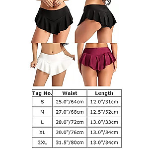 ODASDO Women's Pole Dance Outfit Rave Shorts Ruffle Panties Skirt Electric Forest Festival Clothes High Waist Booty Bottoms Hot Pants Swimsuit Yoga Workout Active Fitness EDM Clubwear Black M
