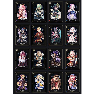 YJacuing Genshin Impact Black Gold Playing Cards, Collectible Poker Deck of Cards Game Merch