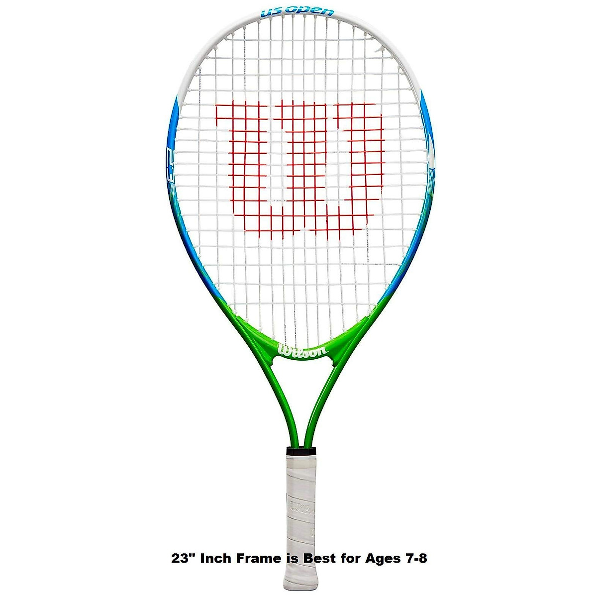 Wilson US Open 23 Junior Tennis Racquet Bundled with a Pink/White Wilson Advantage II Tennis Bag (Perfect for Girls Age 7-8)