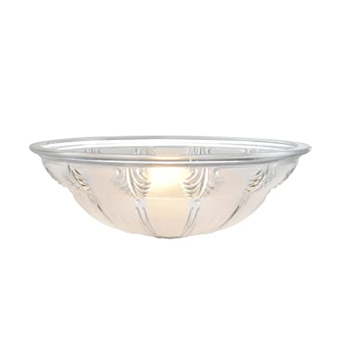 Aspen Creative 23152-11 Clear & Frosted 2 Tone Transitional Style Replacement Glass Shade for Medium Base Socket Torchiere Lamp, Swag Lamp, Pendant, 11-3/4" Diameter x 3-7/8" High, 1 Pack