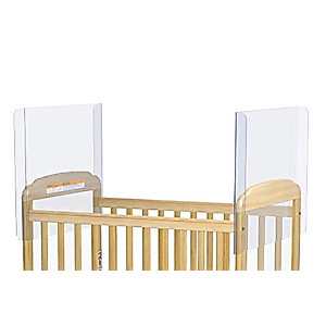 Foundations CareShield 2-Sided Crib Divider for SafetyCraft and Serenity Fixed-Side Cribs, Clear Plexiglass Protective Barrier System, Includes 2 End Panels