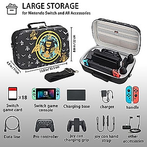 Zelda Carrying Storage Case for Nintendo Switch/OLED Model - Tears of the Kingdom - Portable Hard Shell Travel Messenger Bag Soft Lining 18Card Slots for Switch Console Pro Controller & Accessories