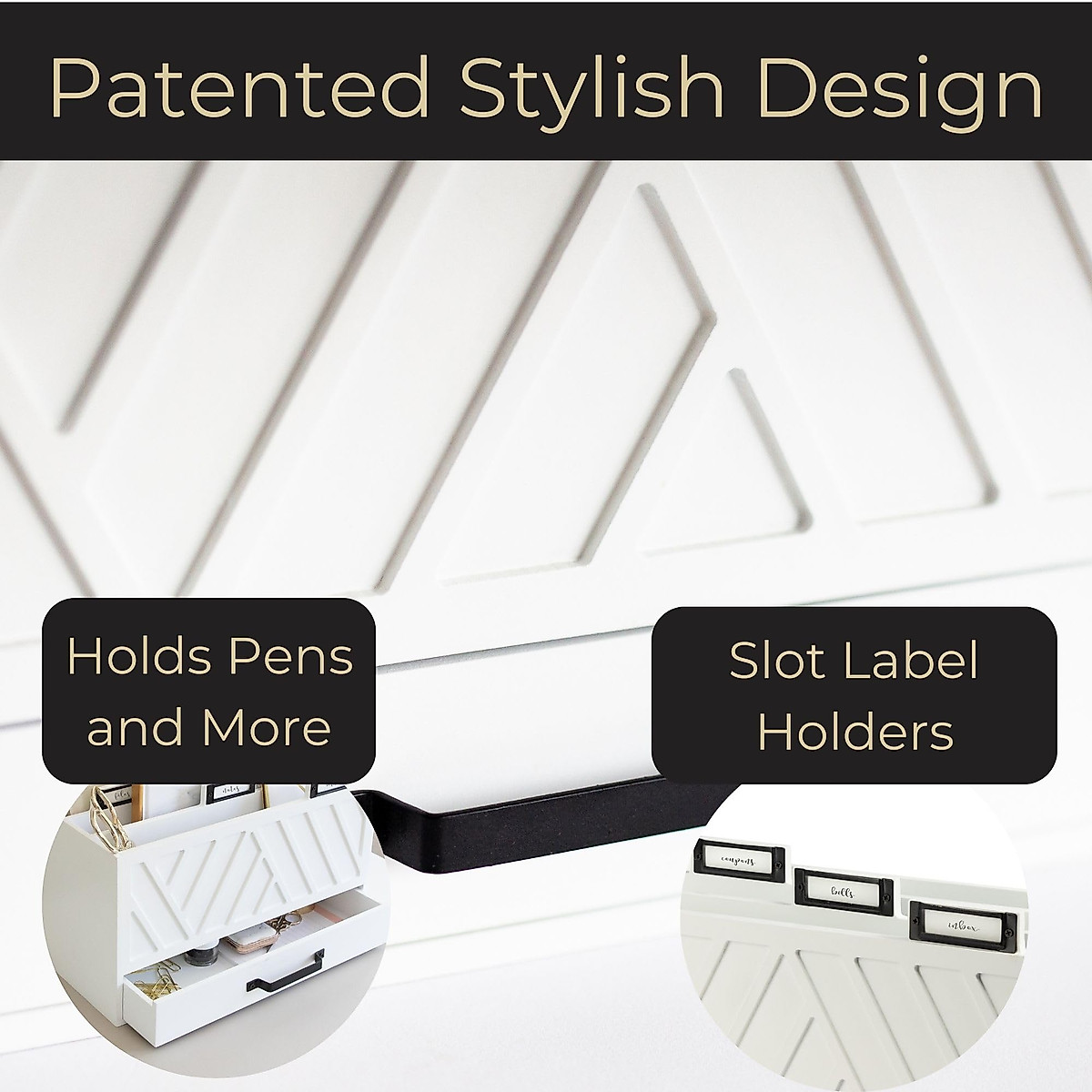 White Mail Organizer - Desktop Mail Holder - Office Desk Organizers Storage with Drawer - Paper File Folder Desk Organization - Desk Accessories & Workspace Organizers by Blu Monaco