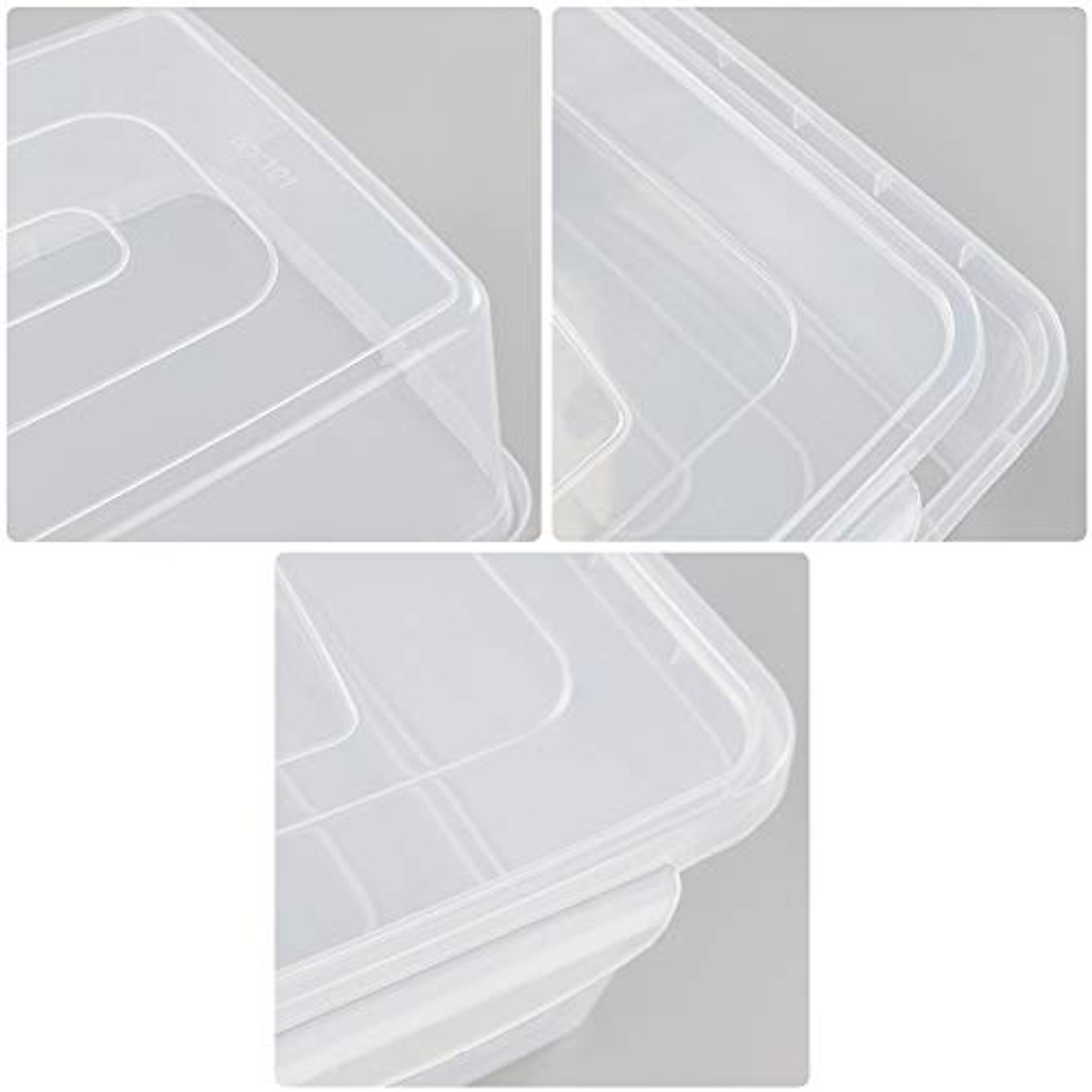 Easymanie Plastic Latching Box, Multi-Purpose 16 Quart Clear Storage Bin, 2 Packs
