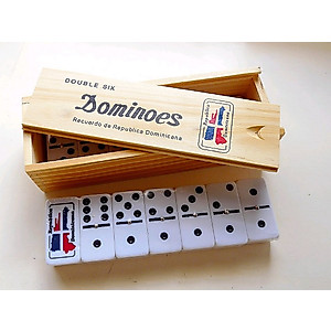 Dominican Republic Country Flag Engraved Dominoes Double Six