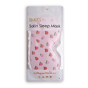 SMUG Satin Sleep Mask & Eye Mask | Travel Sleep Masks for Women & Men | Soft Sleeping Eye Mask to Nourish Skin & Reduce Dark Circles | Eye Sleep Mask Shades to Block Out Light Peachy