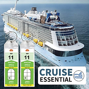 SWATOM Cruise Luggage Tags PVC Holders -Waterproof-Clear Luggage Tag-Zip Seal-Etag Bag for Royal Caribbean & Celebrity 2024 & 2025 Cruise Line Ships with Steel Loops (7.9x2.5'' 4P)
