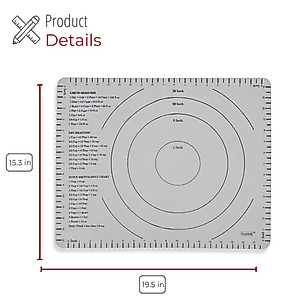 husMait Silicone Rolling Mat - Premium Kitchen Pastry Mat for Rolling and Baking Prep - Great for Making Dough, Pastries, Pizza and Pie