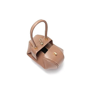 Women's Genuine Leather Handbags Shoulder Tote Top Handles Crossbody Bag Satchel Designer Purse (Large, Khaki)