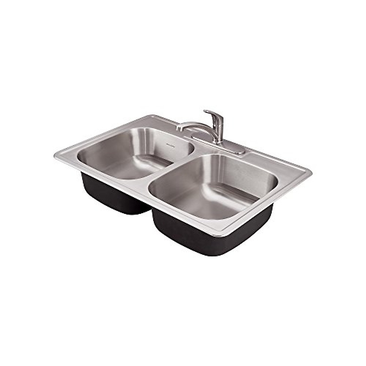 American Standard 20DB.8332283S.075 Colony Top Mount 33x22 Double Bowl Stainless Steel 3-Hole Kitchen Sink