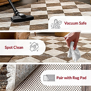 nuLOOM Fringed Performance Indoor Area Rug, Power Loomed, Easy Clean, Durable, Non-Shed, 10' x 13', Meline Beige