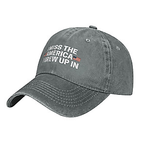 I Miss The America I Grew Up in Hat Men Baseball Hat Graphic Cap Gray