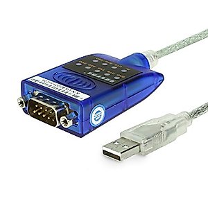 Gearmo USB to Serial RS-232 Adapter with LED Indicators, FTDI Chipset, Supports Windows 11/10/8.1/8/7/, Mac OS X 10.6 and Above