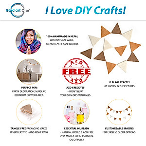 Glaciart One Felt Bunting Banner – Pre- Assembled & Tangle-Free – Party Pennant Banner Decoration for Baby Nursery, Kids Room or Bedroom - Summer, Christmas, Easter & Spring - Home Décor – 5.5ft