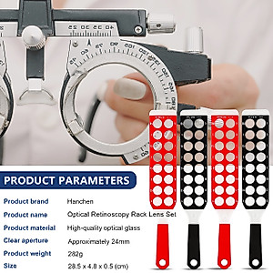 Hanchen Optical Retinoscopy Rack Lens Set 2 Sets for The Quick Examination of Diopter of Spectacles 2 Bars 32 Lenses with a Leather Pocket Sphere: +/- 0.5, 1, 1.5, 2, 2.5, 3, 3.5, 4-10, 12,15