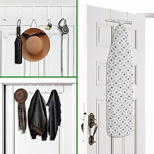 Booda Brand Over The Door Hooks 10 Pack, Z-Shaped Door Hanger Hook Fits The 1 3/8" and 1 3/4" Door Widths, Reversible Metal Door Hooks for Hanging Clothes, Coats, Towels, Shoe Organizers (White)