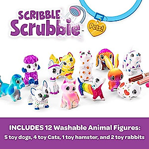 Crayola Scribble Scrubbie Pets Mega Pack (12 Pets), Reusable Pet Care Toy, Dog & Cat Toys for Kids, Holiday Gift for Girls & Boys, 3+