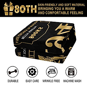 Neuturs 80th Birthday Gifts for Women Men Blanket, Happy 80th Birthday Decorations for Women Men, Best 80th Birthday Gifts for 80 Year Old Woman, 1943 80 Year Old Birthday Gifts Throw Blanket 50"x60"