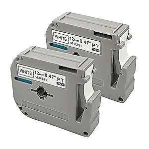 Label Orison 2PK Compatible with Brother M-231 MK231 P-Touch M Label Tape M231 M-k231 for PT-M95 PT-90 PT-70BM PT-65 PT-85,Black on White 1/2 Inch(0.47) x 26.2 Feet(12mm x 8m)