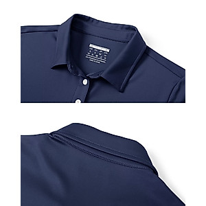 KEFITEVD Women's Polo Shirts Classic Design for Activewear Running Exercise Jersey Polo Shirt Dry Fit Golf Polo Shirt Womens Pullover Tops Navy